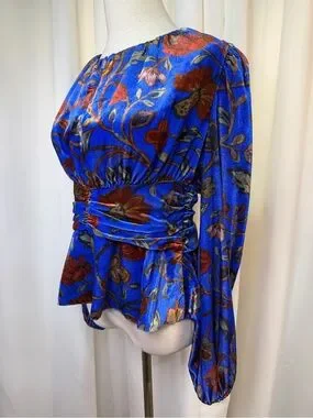 RHODE | Tops | Nwt Rhode Aileen Top In Royal Blue Velvet Vichy Rose ...